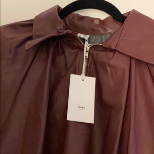 Frankie Shop | Tops | Nwt Faux Leather Zip Top With Puffy Sleeves ...